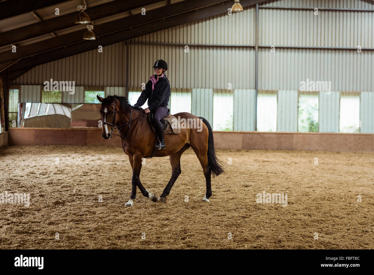 Female rider riding her horse Stock Photo - Alamy