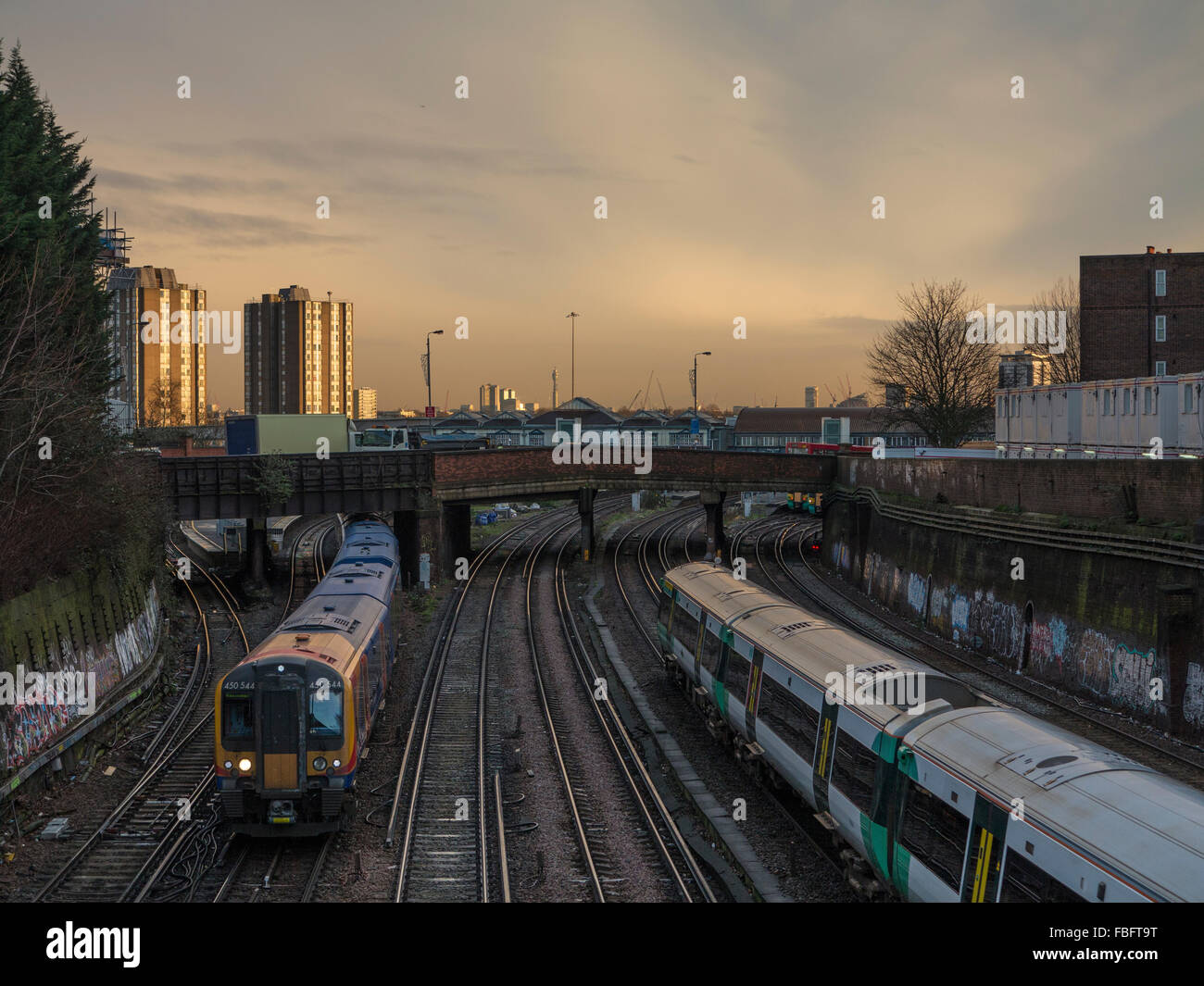 Clapham Junction Station and trains Stock Photo - Alamy