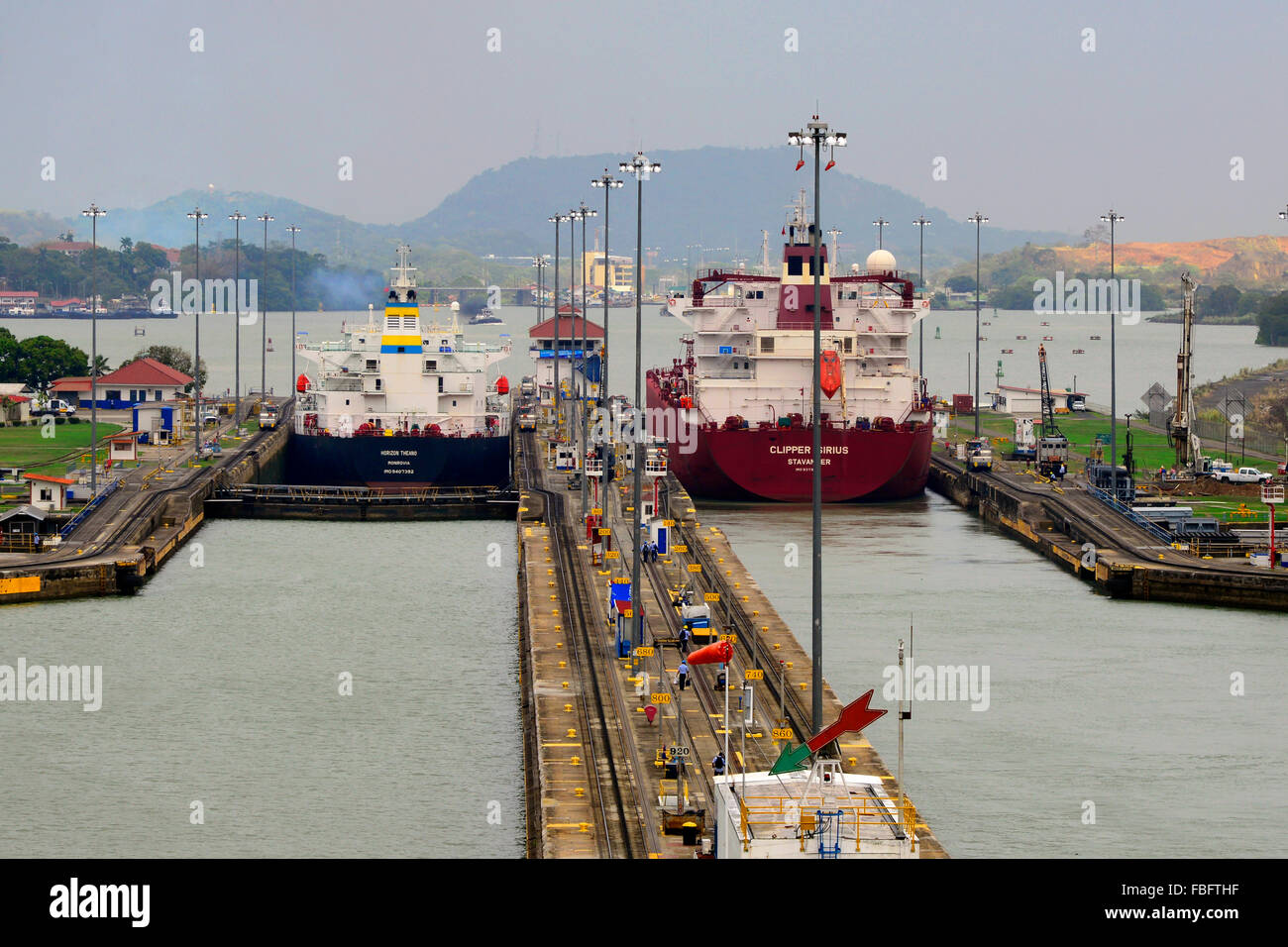 Panama canal locks map hi-res stock photography and images - Alamy