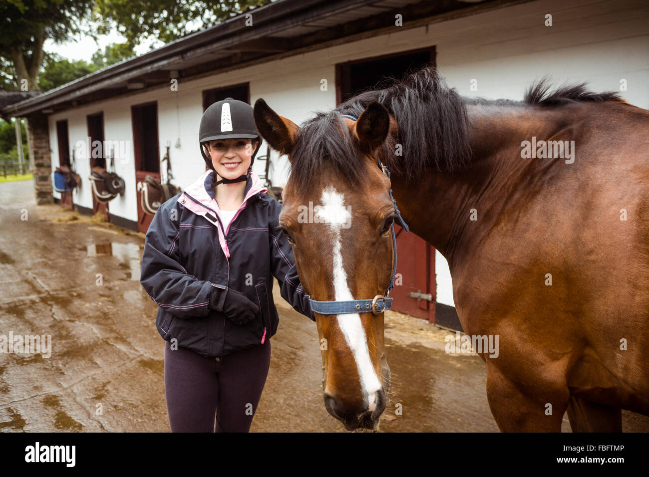Woman leading horse farm hi-res stock photography and images - Alamy
