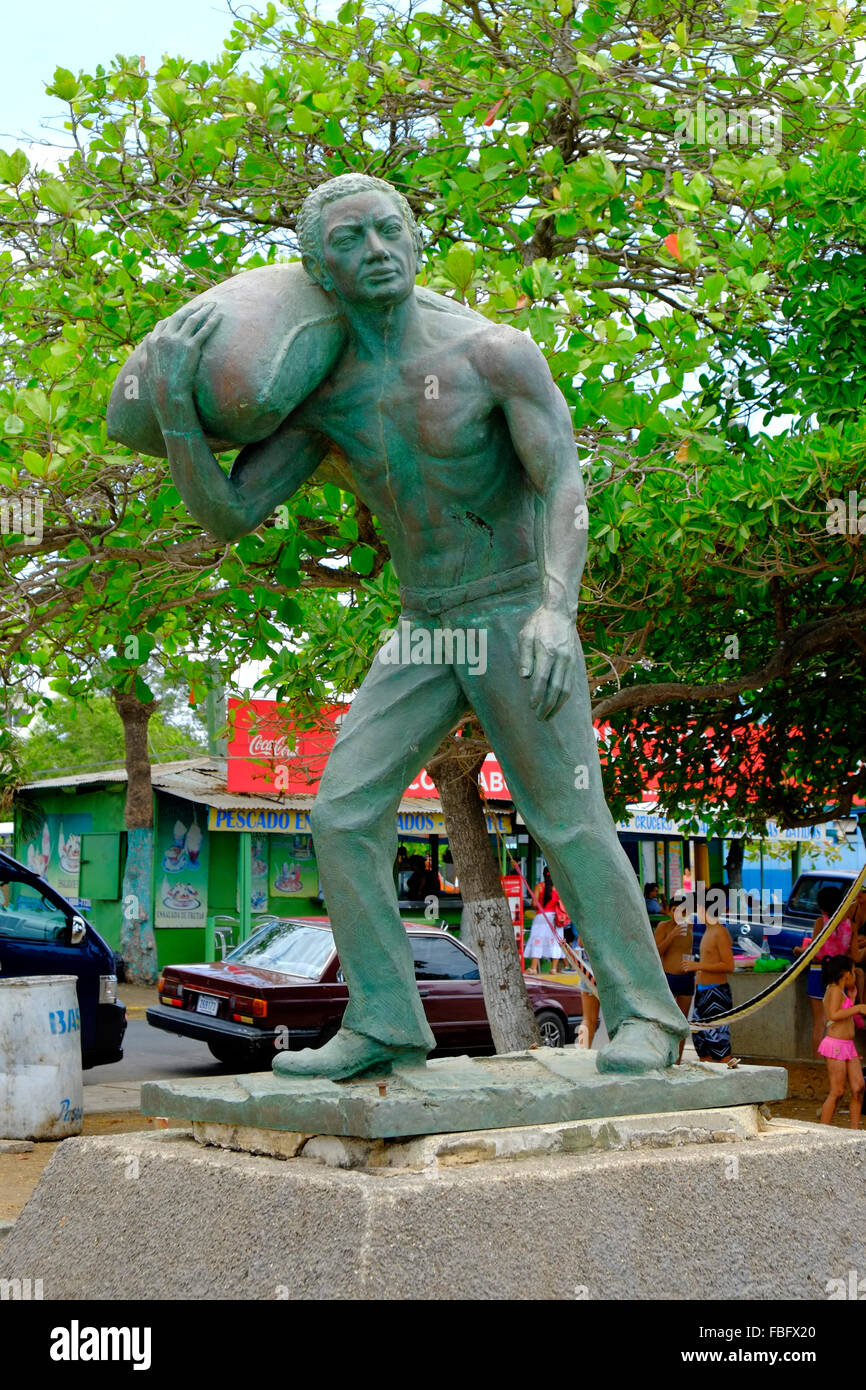 Statue Sculpture Male Laborer Puntarenas Costa Rica Central America ...