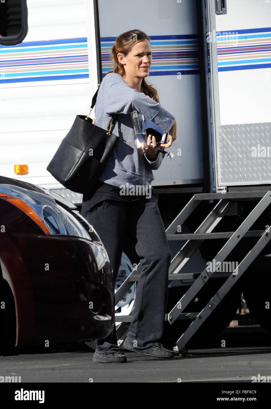 Bryan Cranston and Jennifer Garner seen on the set for their upcoming ...