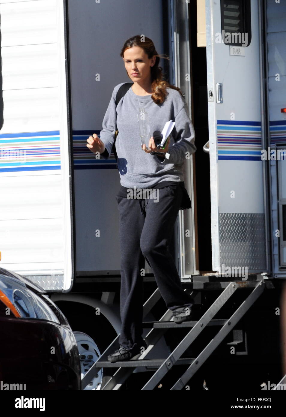 Bryan Cranston and Jennifer Garner seen on the set for their upcoming ...