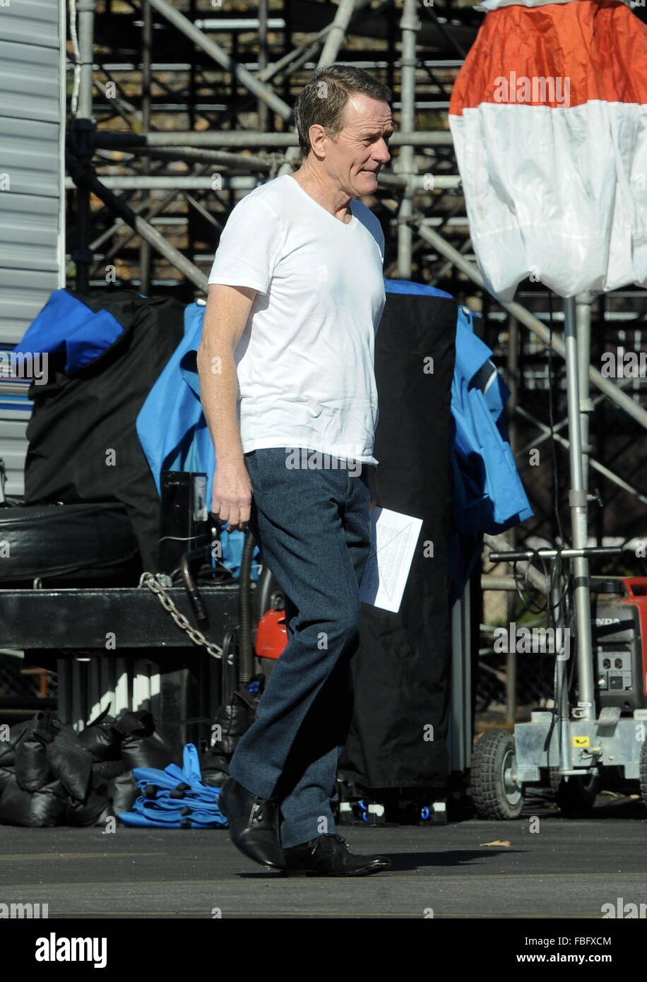 Bryan Cranston and Jennifer Garner seen on the set for their upcoming ...
