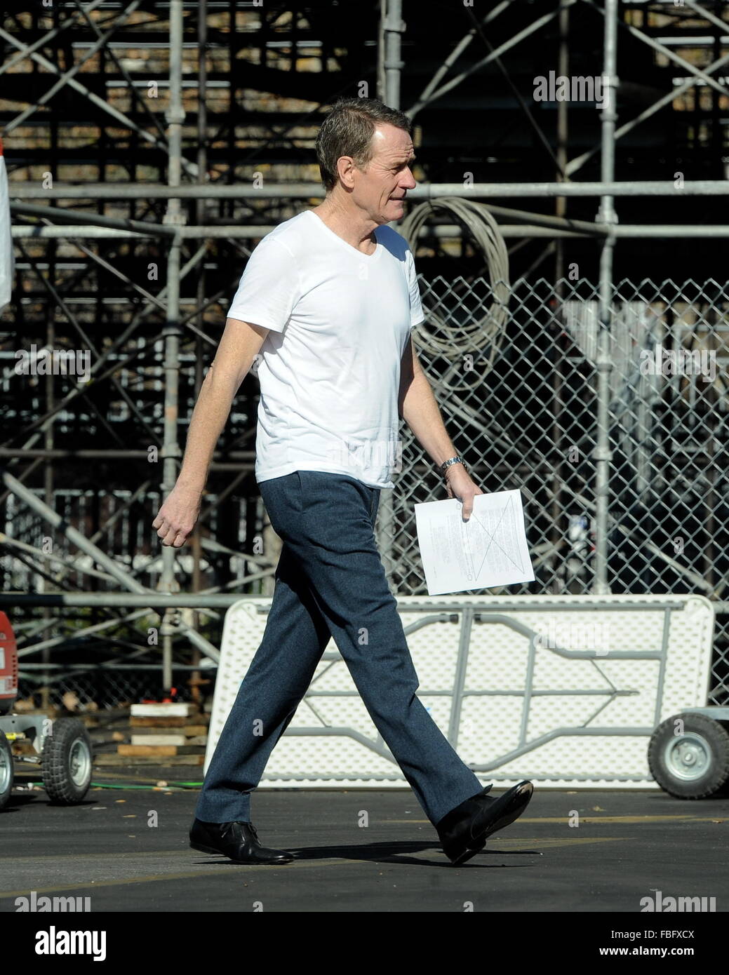 Bryan Cranston and Jennifer Garner seen on the set for their upcoming ...