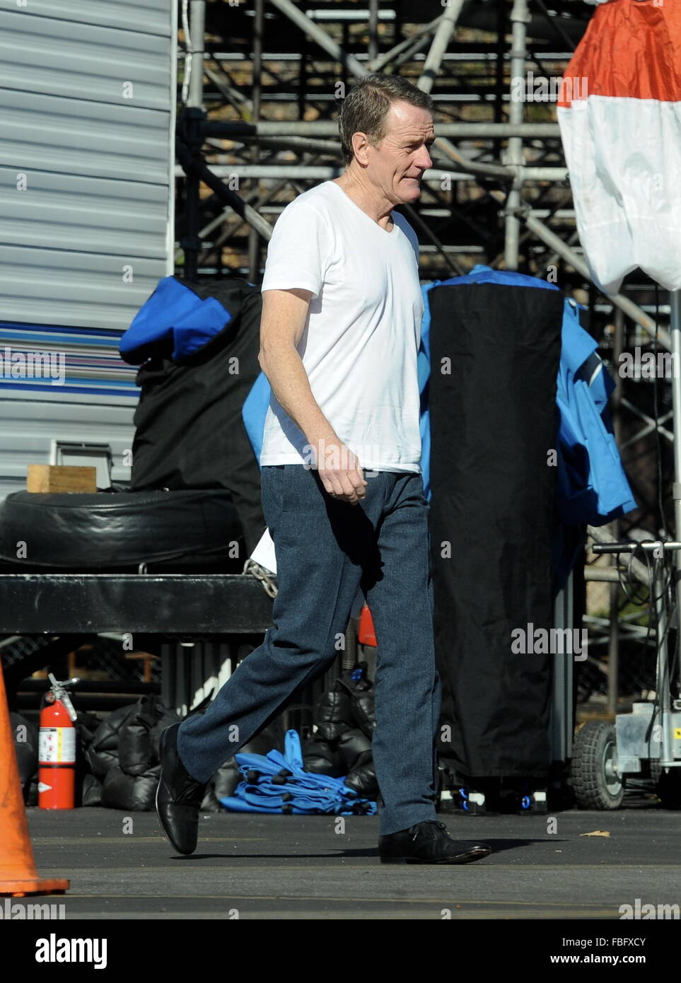 Bryan Cranston and Jennifer Garner seen on the set for their upcoming ...