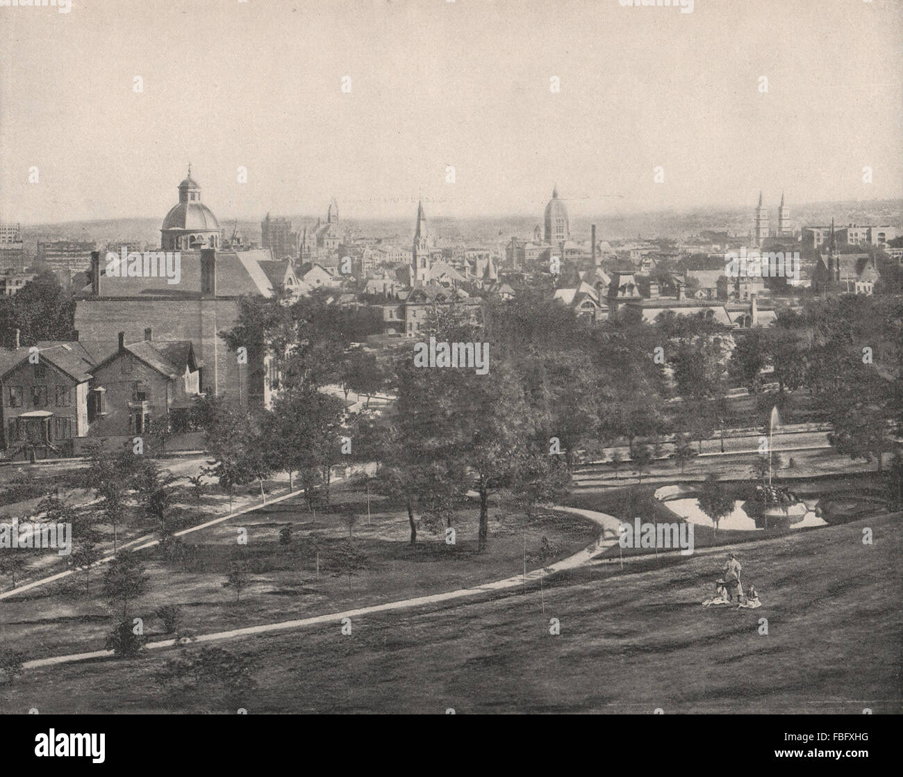 St. Paul from Merriam Park, Minnesota, antique print 1895 Stock Photo ...