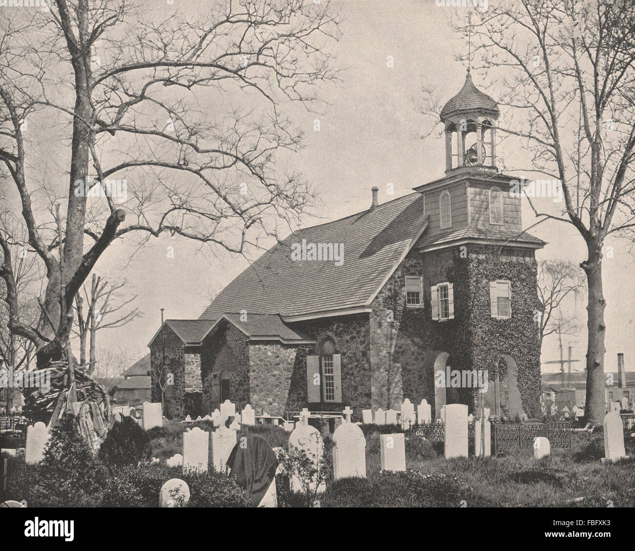 Holy Trinity (Old Swedes) church, Wilmington, Delaware, antique print ...