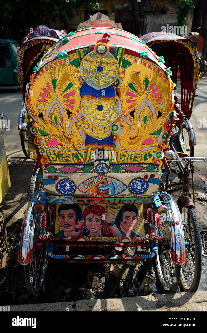decorative ornamented rikshaws in Dhaka, Bangladesh, Asia Stock Photo ...