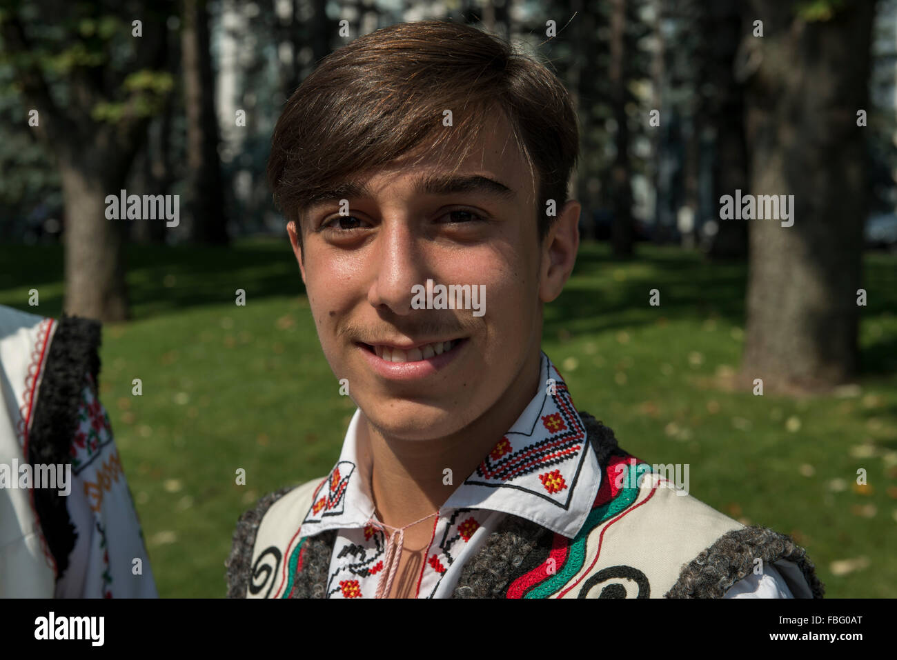 Young Man, Folkloric Group Before Independence Day Parade, Piata Marii ...