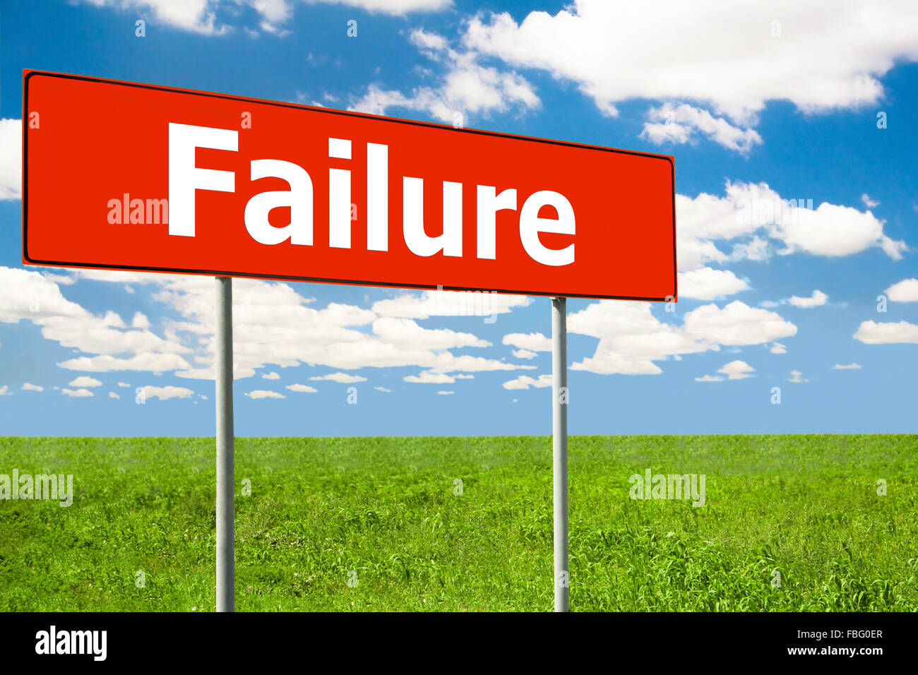 Failure Red Road Sign Stock Photo - Alamy