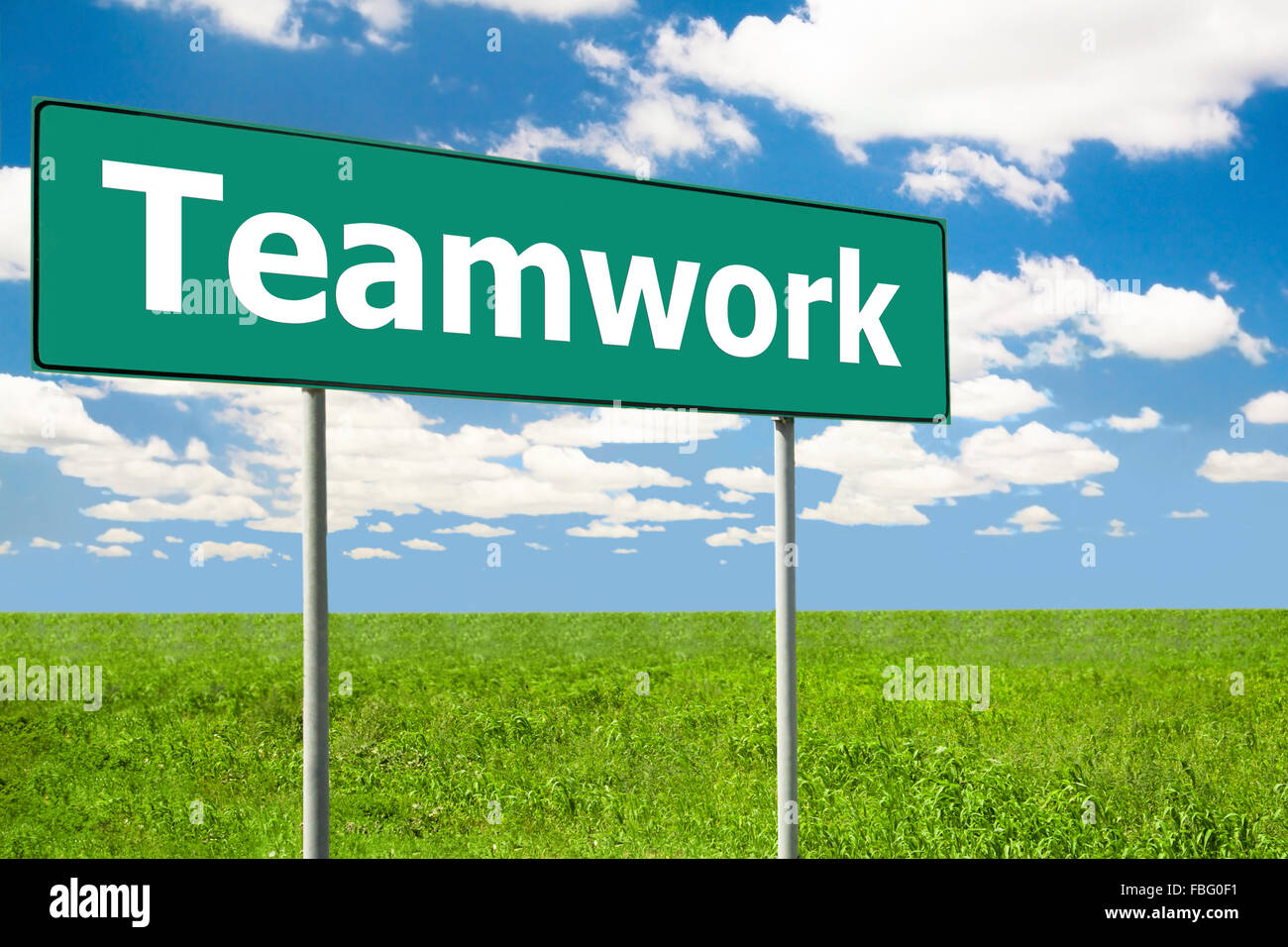 Teamwork Road Sign Stock Photo - Alamy