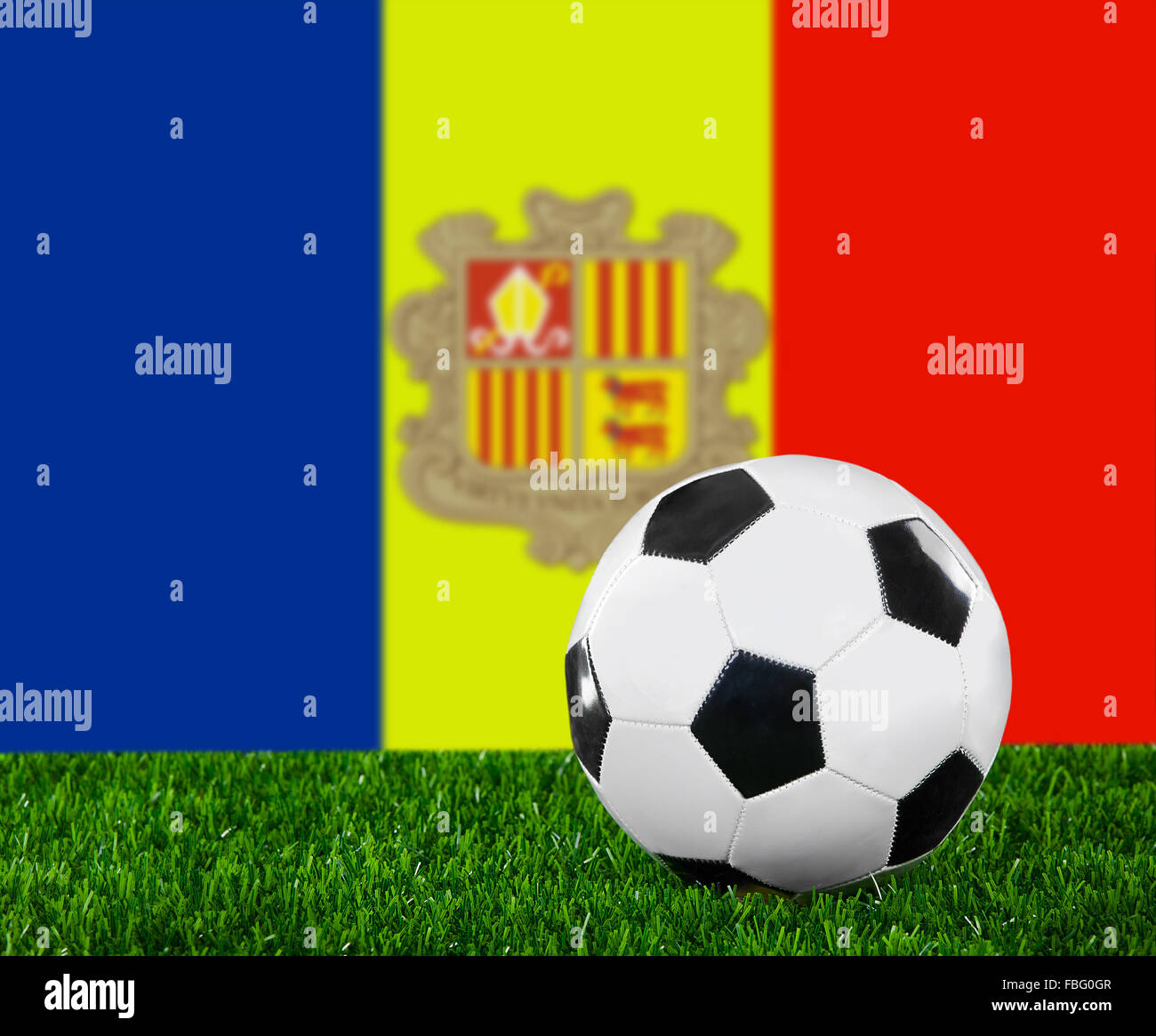 The Andorran flag Stock Photo - Alamy