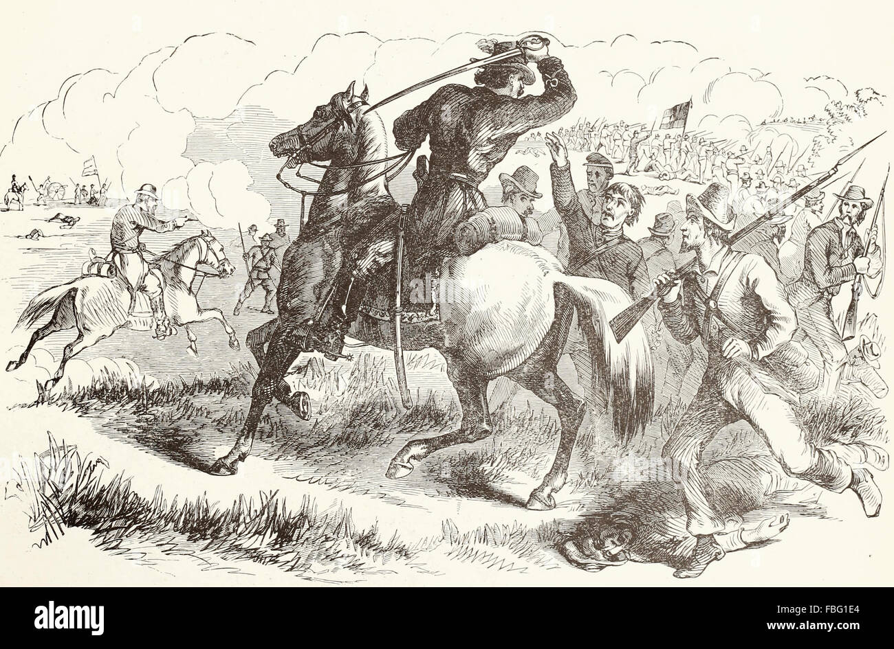 Confederate Cavalry Driving Stragglers and skulkers back to their duty ...