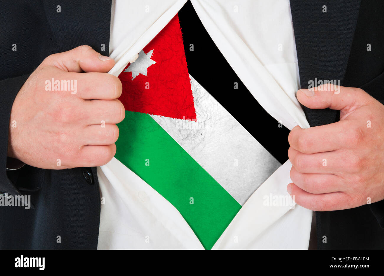The Jordanian flag Stock Photo - Alamy