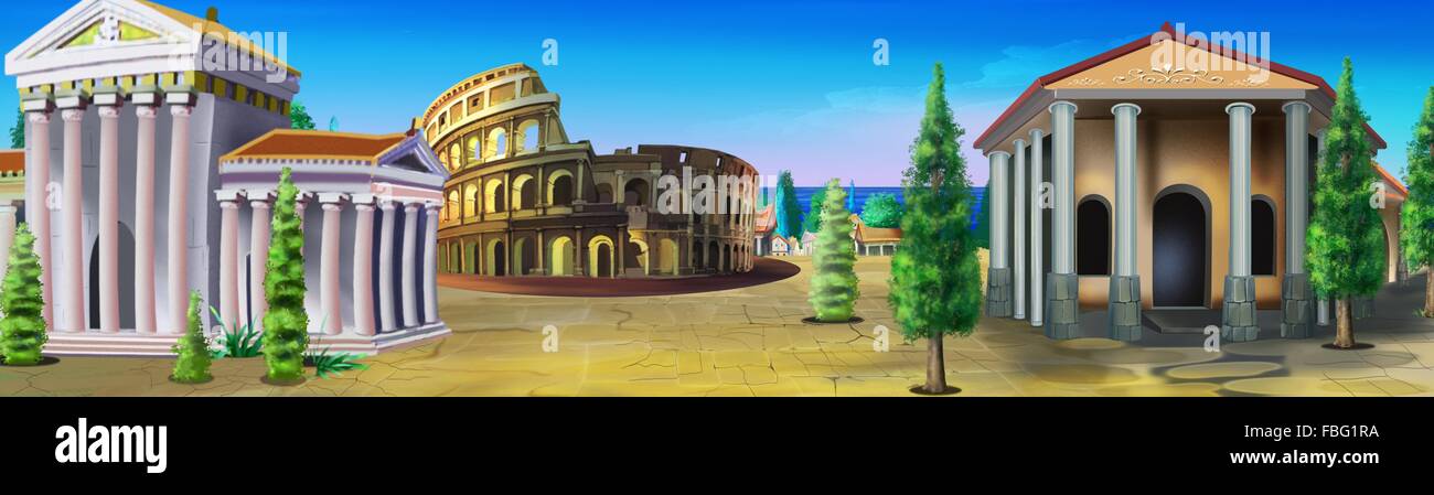 Ancient Rome. Panorama view Stock Photo - Alamy