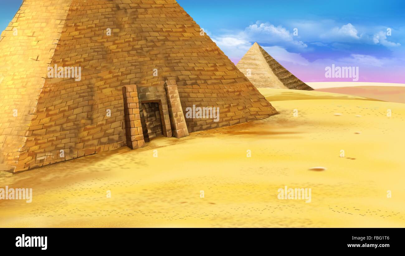 Egyptian pyramid with entrance Stock Photo - Alamy
