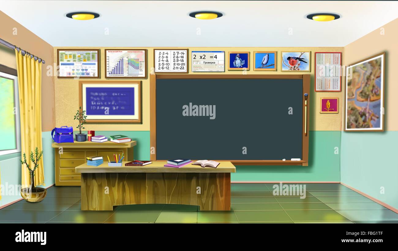 Interior of classroom. Back view Stock Photo - Alamy