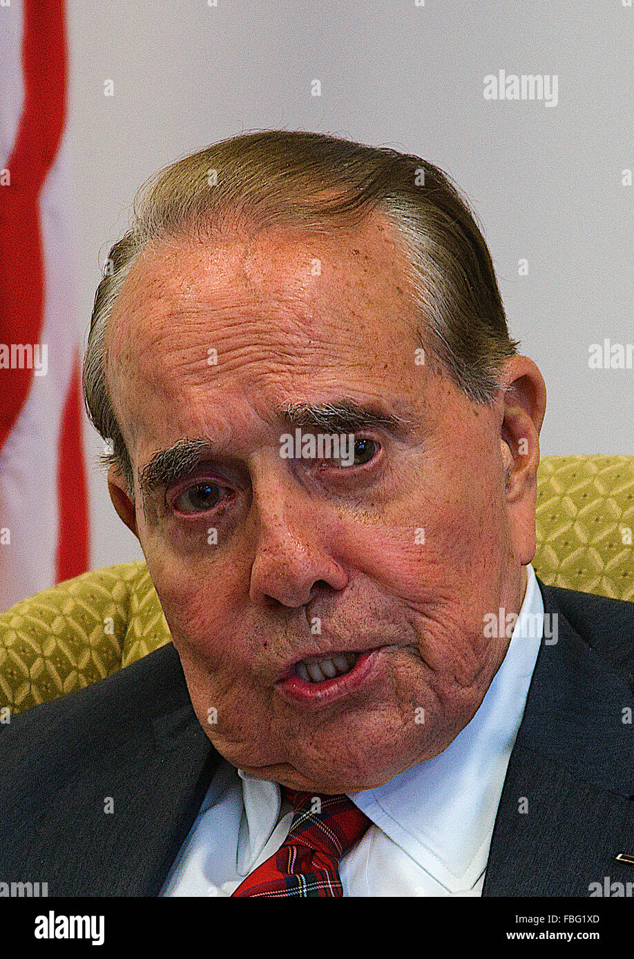 Emporia, Kansas, USA, 14th May, 2014 Former US Senator Robert Dole in ...