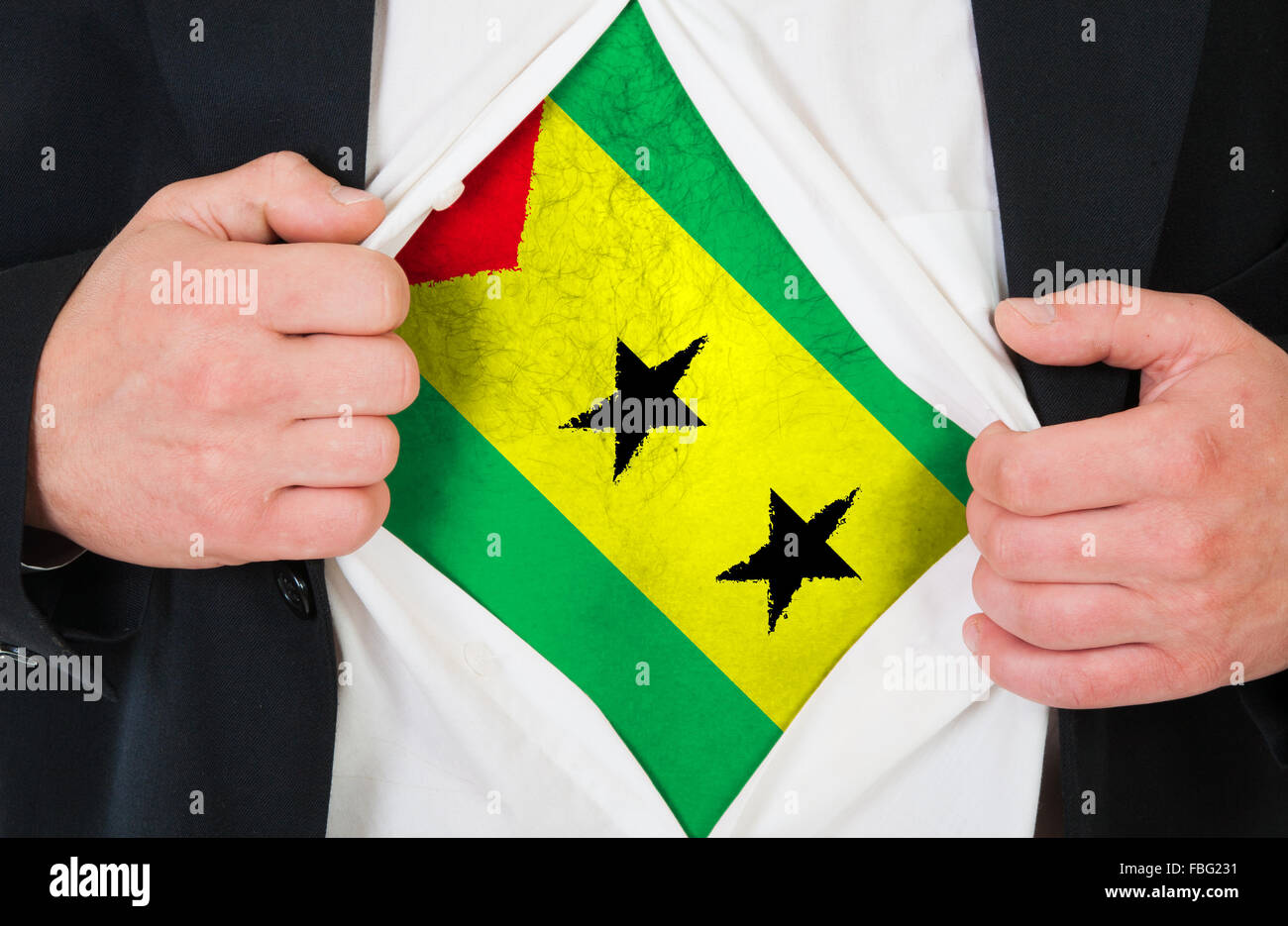 The SÃ£o TomÃ© and PrÃ­ncipe flag Stock Photo - Alamy