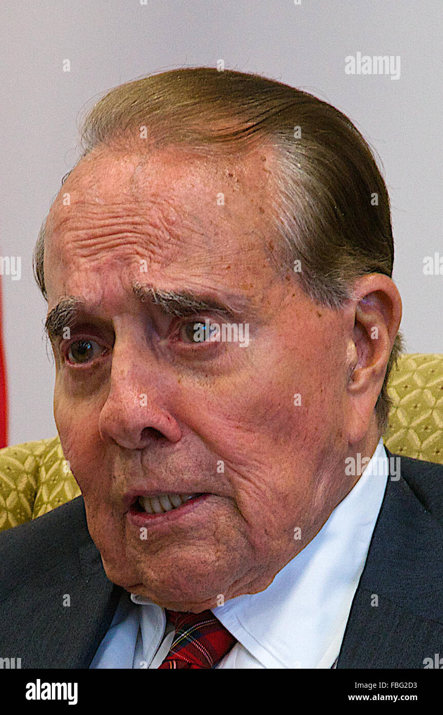 Emporia, Kansas, USA, 14th May, 2014 Former US Senator Robert Dole in ...