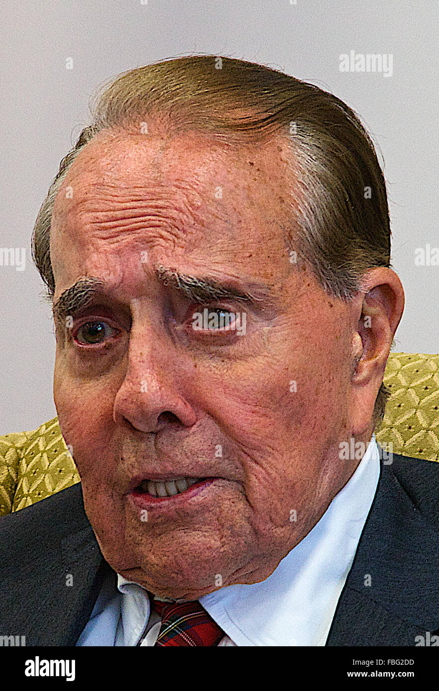 Emporia, Kansas, USA, 14th May, 2014 Former US Senator Robert Dole in ...