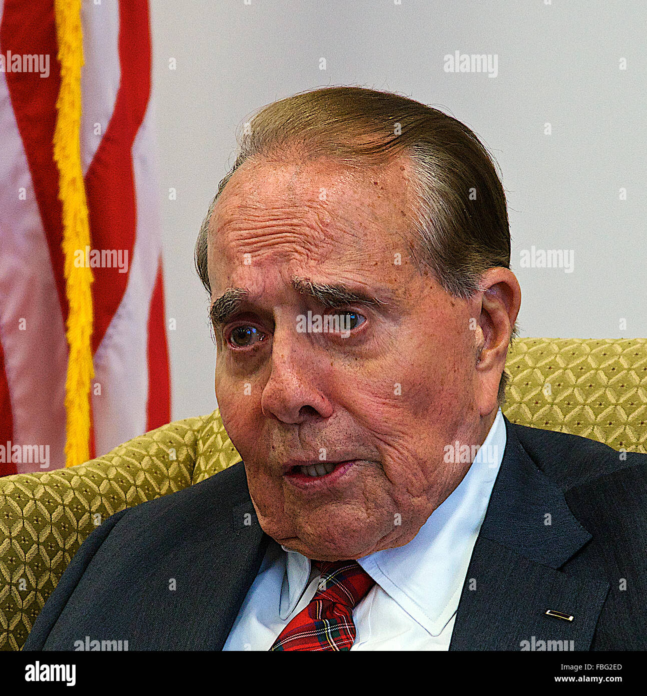 Emporia, Kansas, USA, 14th May, 2014 Former US Senator Robert Dole in ...