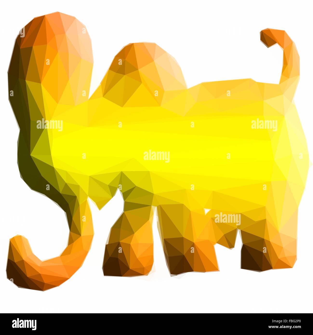 Low poly design yellow elephant triangular Stock Vector Image & Art - Alamy