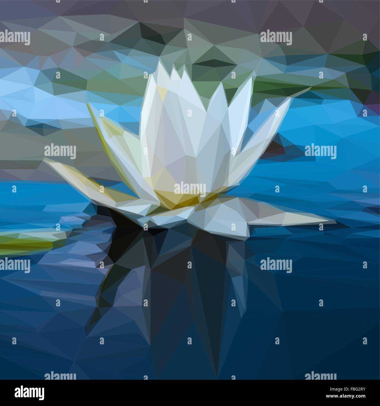 Low poly design water lily flower triangular Stock Vector Image & Art ...