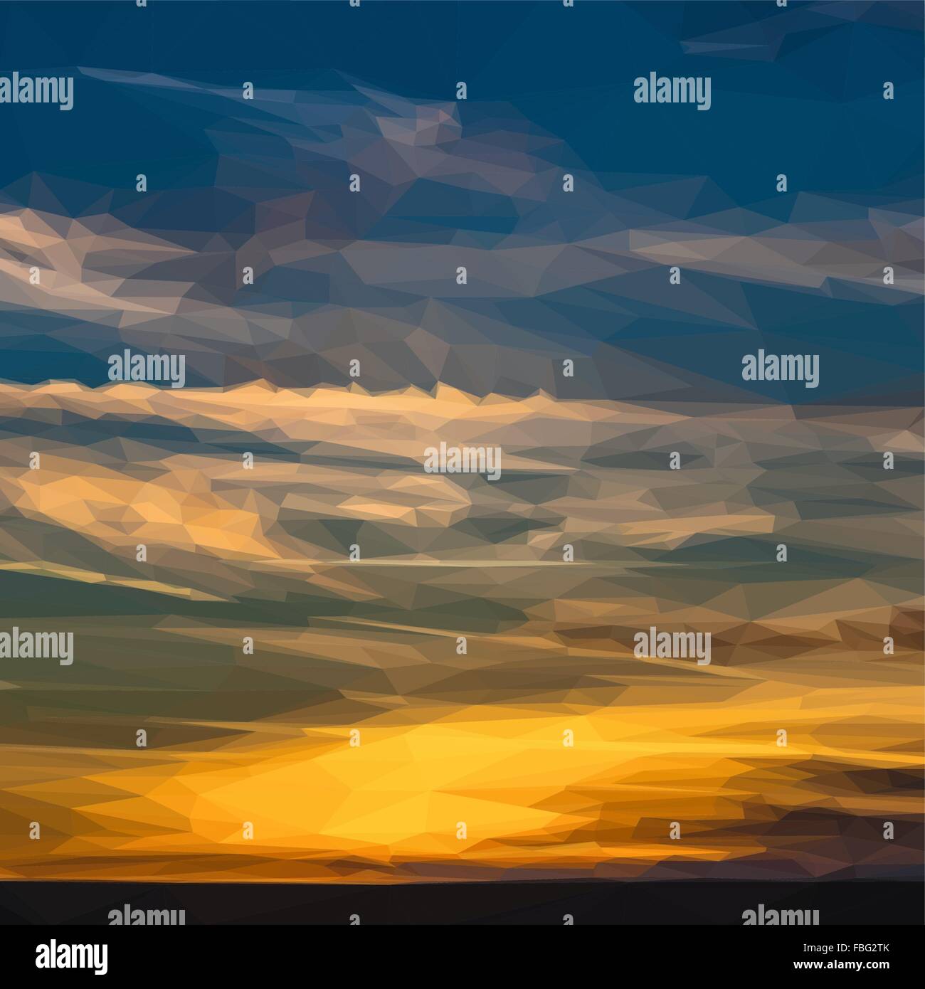 Low poly design triangular sky sunset nature polygon Stock Vector Image ...