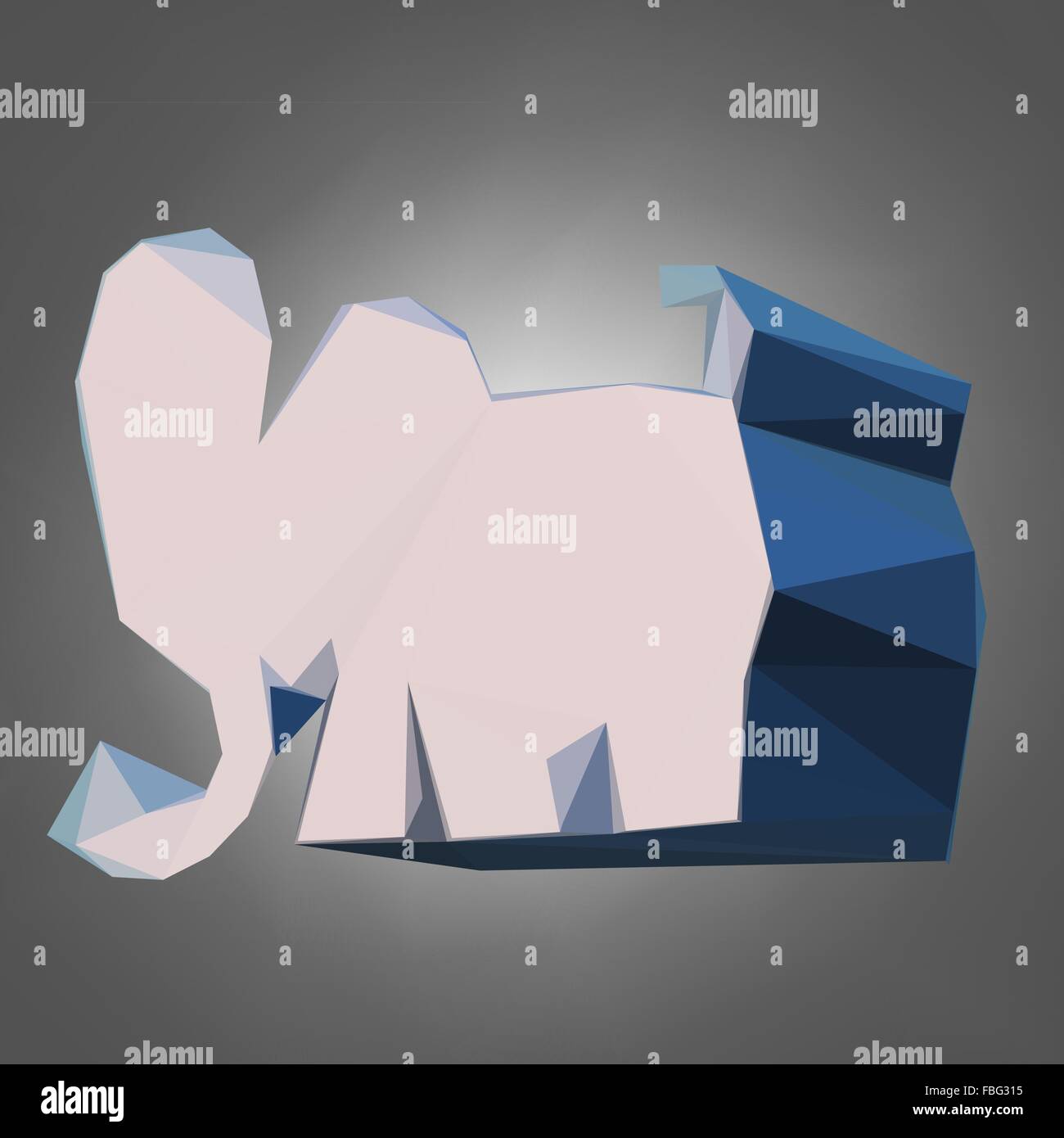 Low poly design triangular blue elephant triangle polygon Stock Vector ...