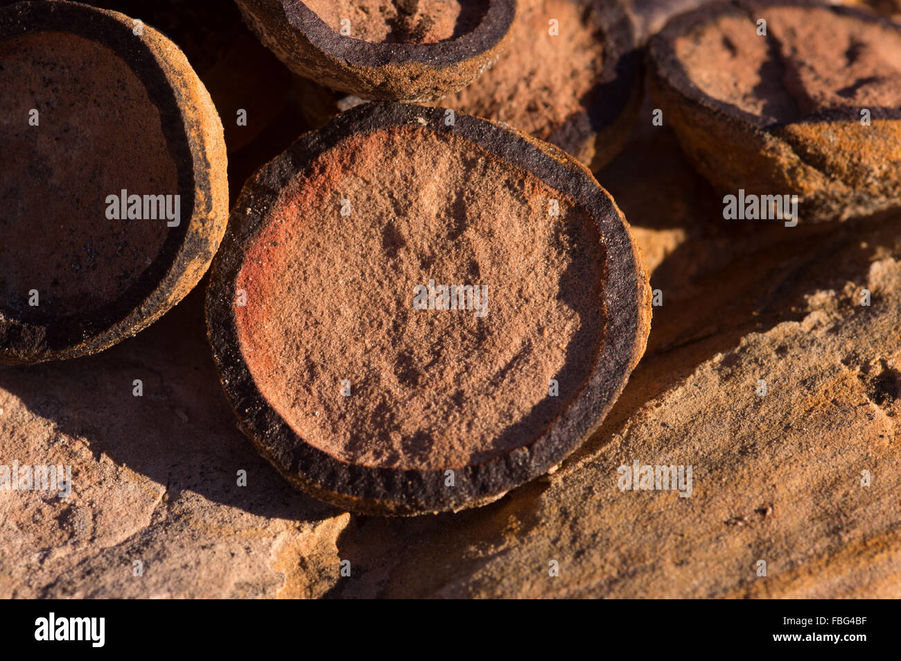At the Moki Holls are lying thousands of stone balls, called Moqui ...