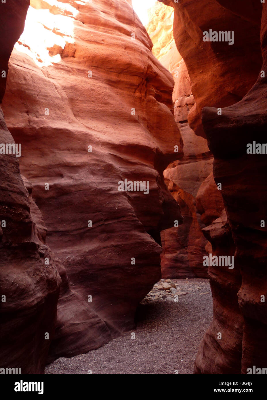 Beautiful colors and lighting in the narrows of the Red Canyon in the ...