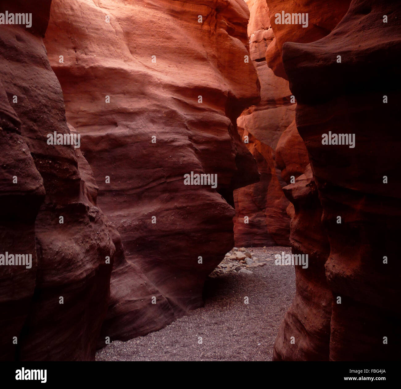 Beautiful colors and lighting in the narrows of the Red Canyon in the ...