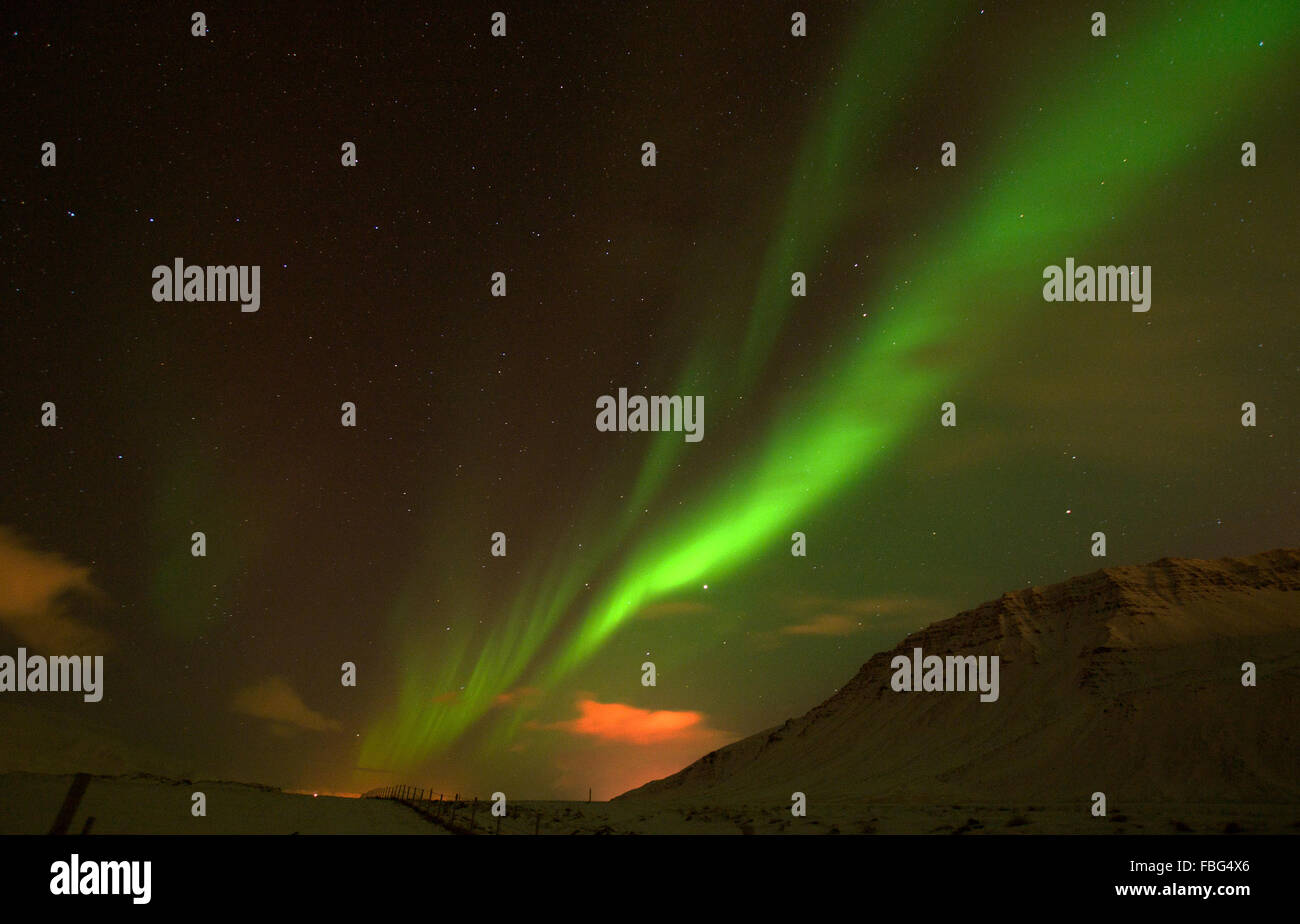 Polar light at Iceland in December Stock Photo - Alamy