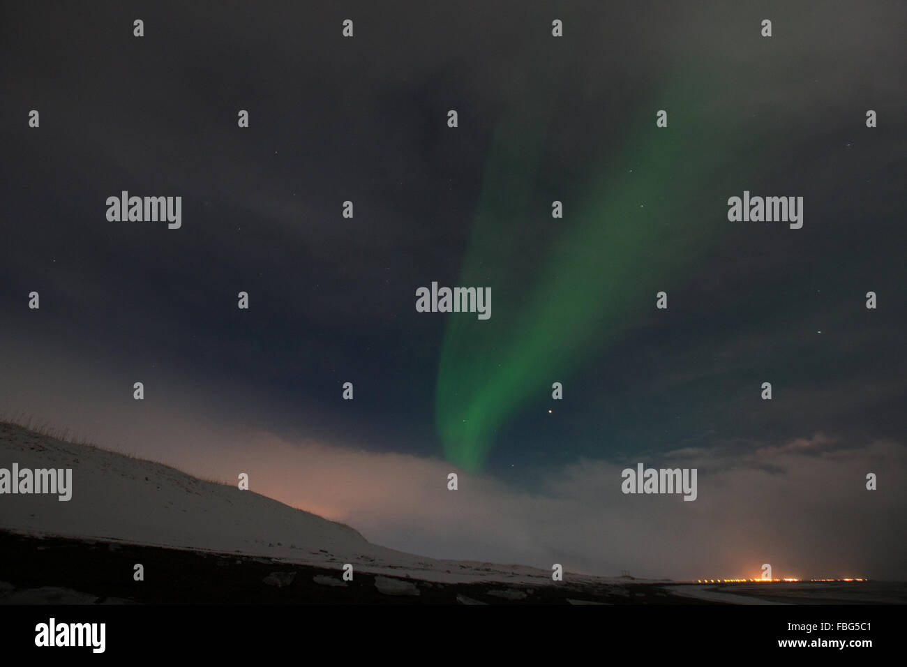 Polar light at Iceland in December Stock Photo - Alamy