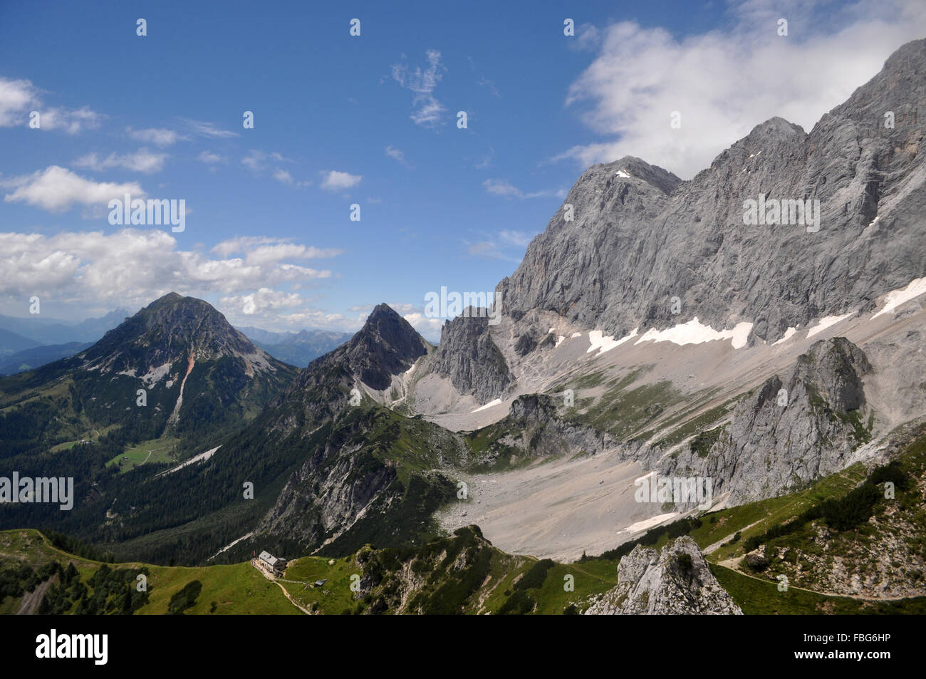 The Dachstein Mountains are a mountain range in the Northern Limestone Alps Stock Photo - Alamy