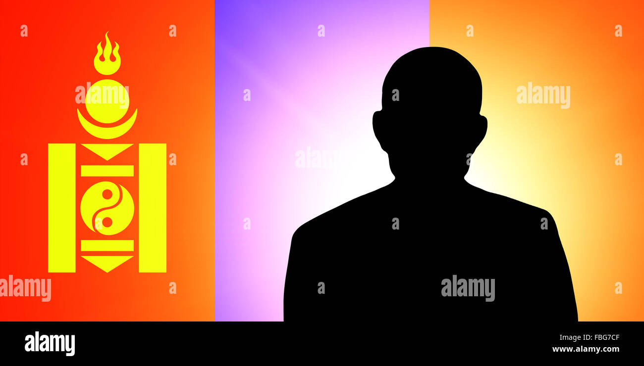 The Mongolian flag Stock Photo - Alamy