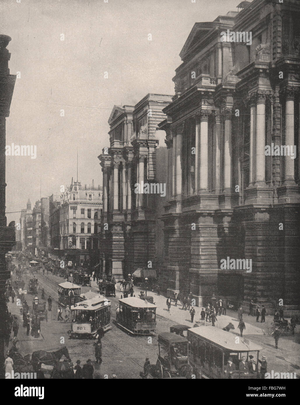 Randolph Street, Chicago, Illinois, antique print 1895 Stock Photo - Alamy