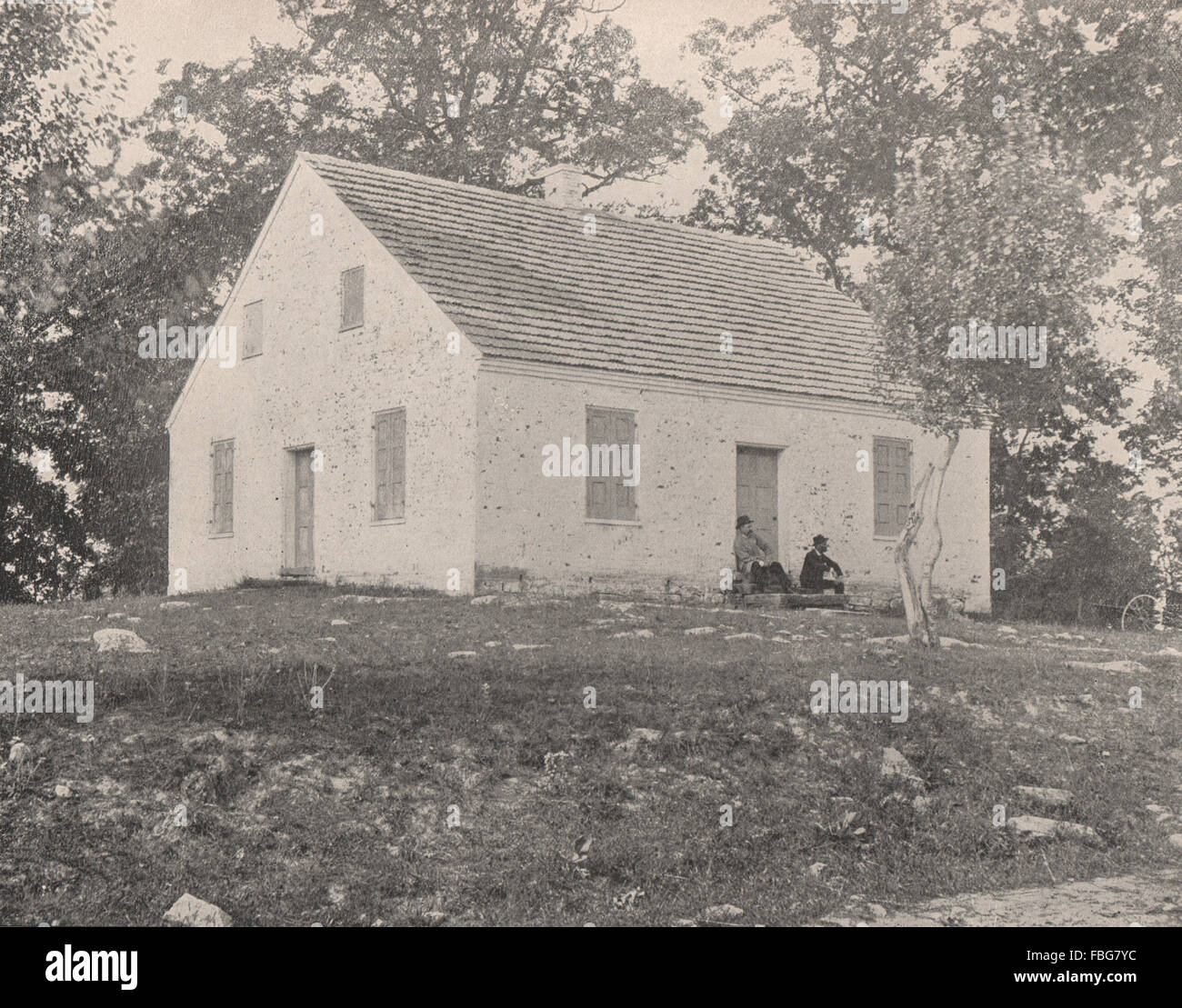 Old Dunkard Church, Antietam, Maryland, antique print 1895 Stock Photo ...