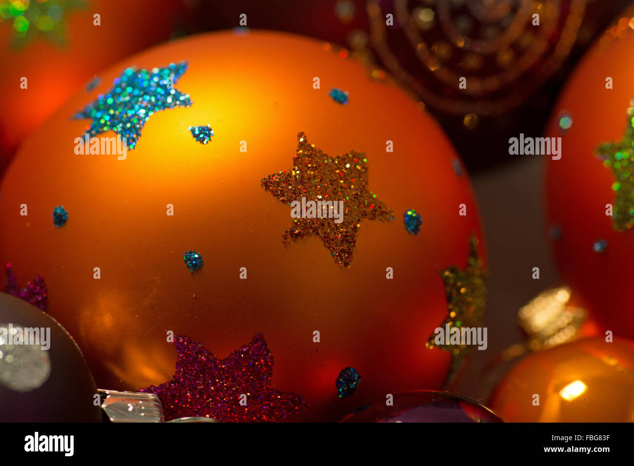 Close-up of Christmas Balls, photo taken in a studio Stock Photo - Alamy
