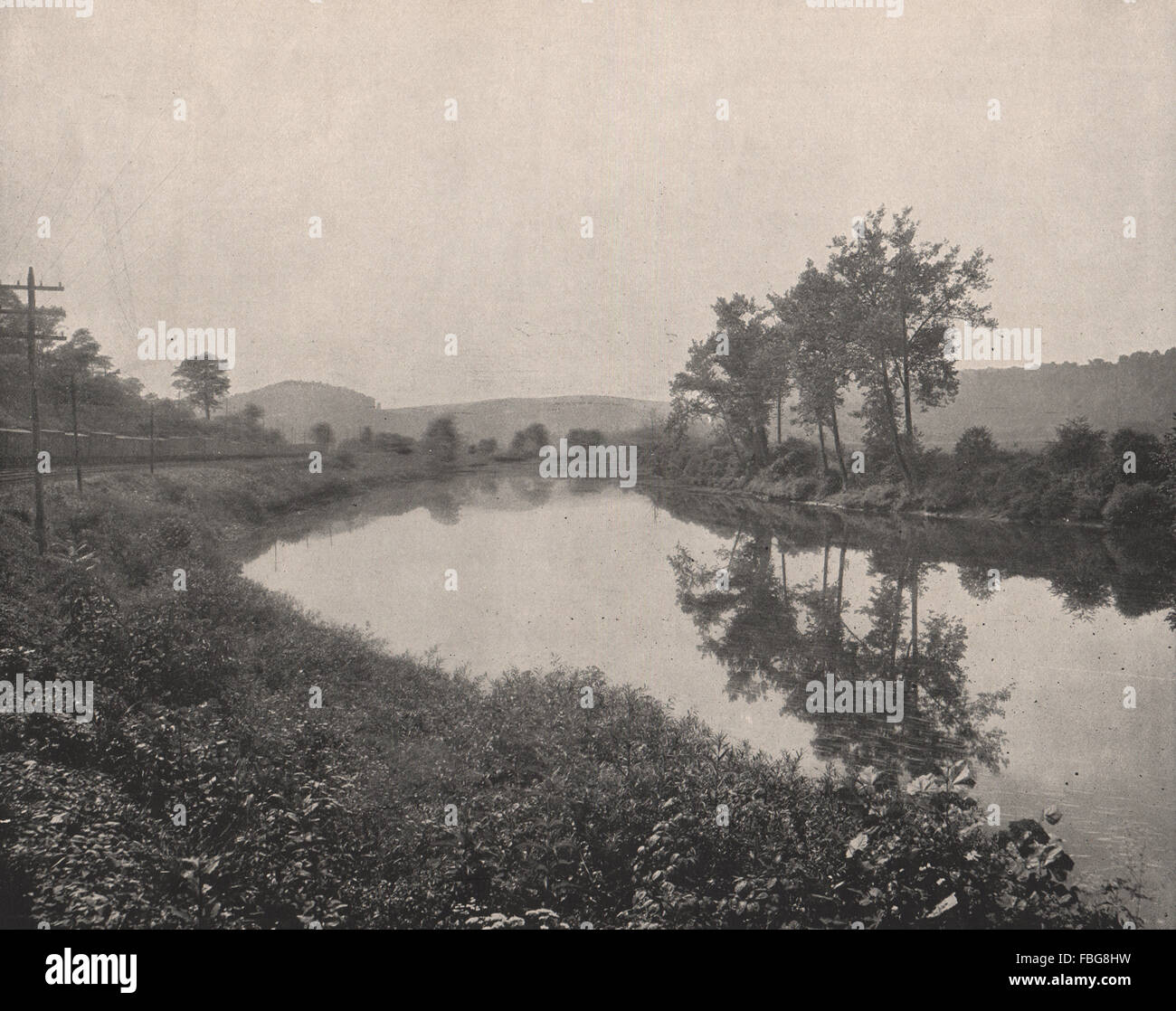 Conemaugh River near Lacolle Mine (Bolivar), Pennsylvania. Railroad ...