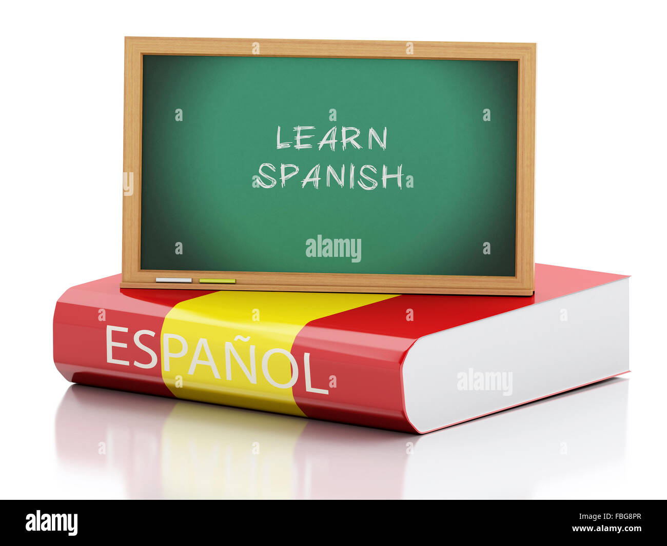 3d renderer illustration. Learn spanish. language learning and ...