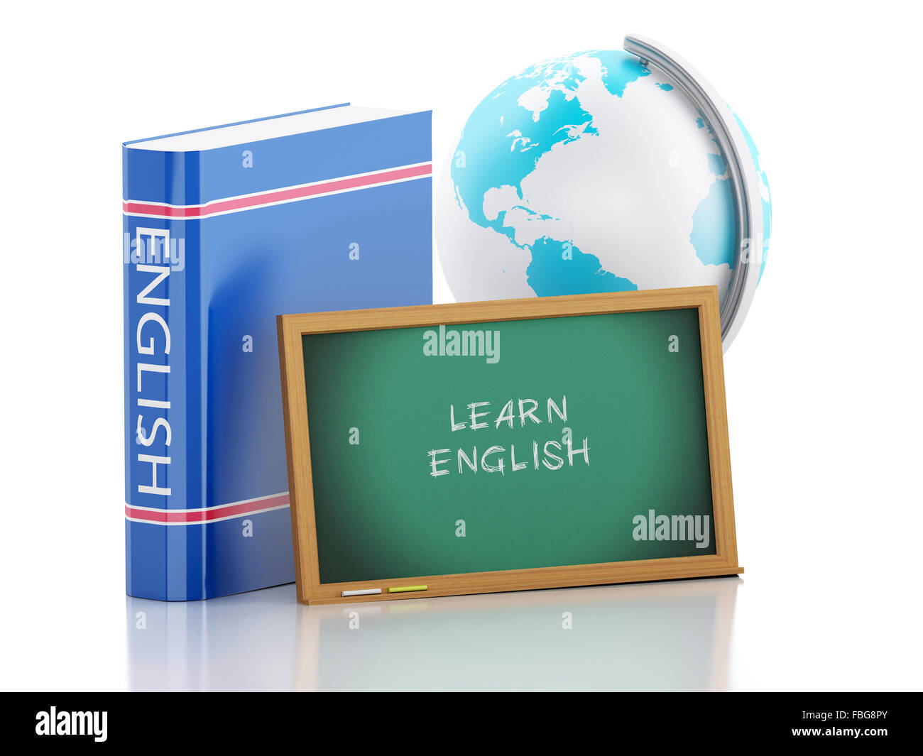 3d renderer illustration. Learn english. language learning and ...