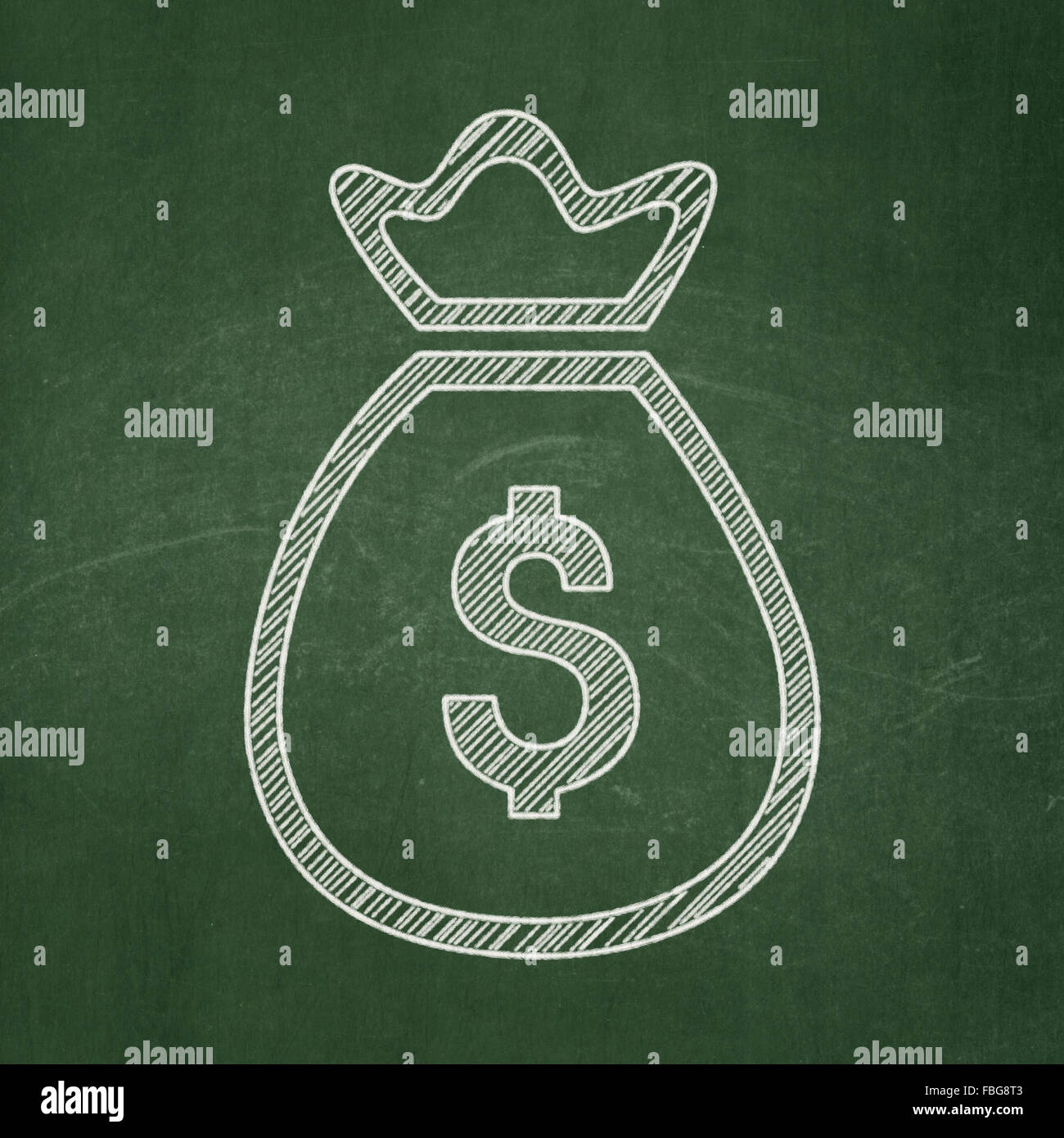 Banking concept: Money Bag on chalkboard background Stock Photo - Alamy