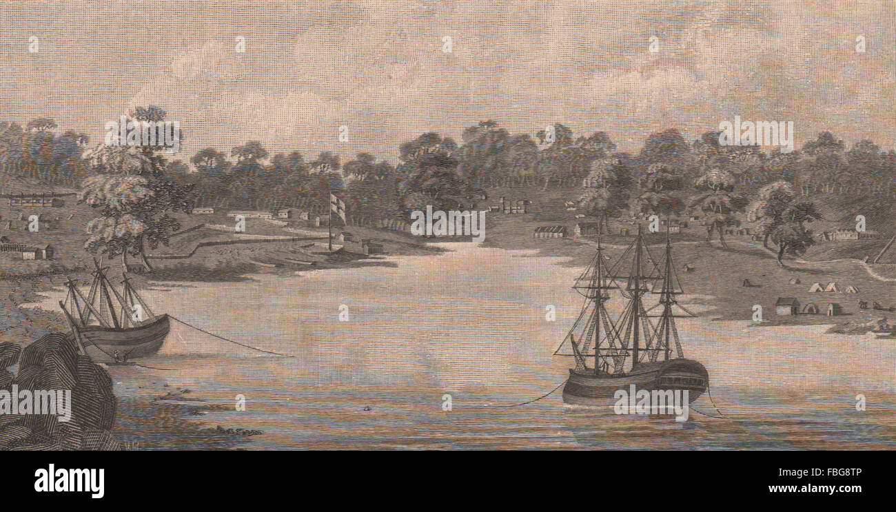 SYDNEY COVE, August 20, 1788. Now Circular Quay. Australia, antique ...