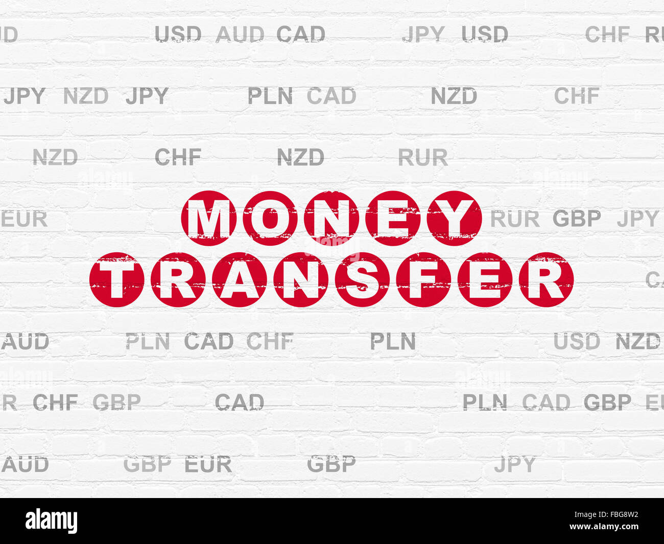 Currency concept: Money Transfer on wall background Stock Photo - Alamy