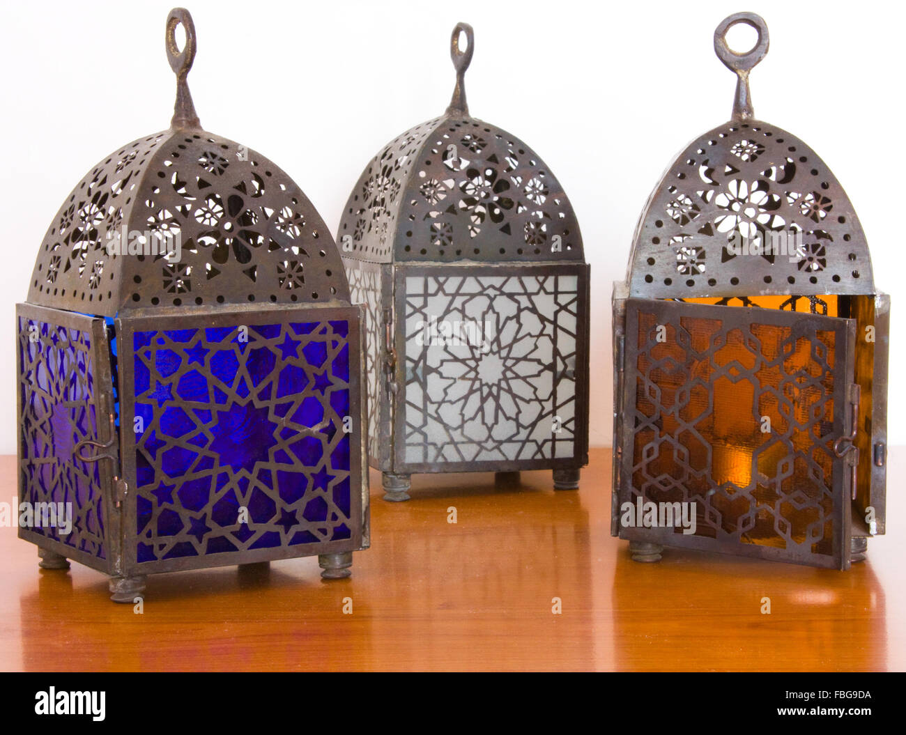 Egyptian lamps - metal and colored glass, from Cairo Stock Photo - Alamy