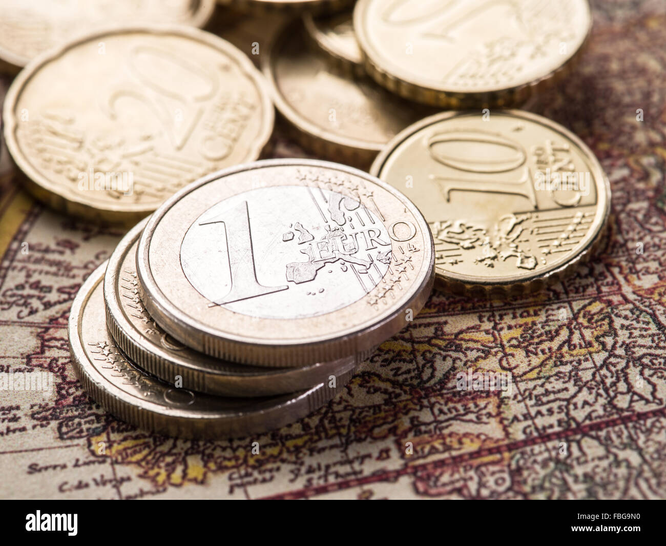Map of europe euro coins hi-res stock photography and images - Alamy