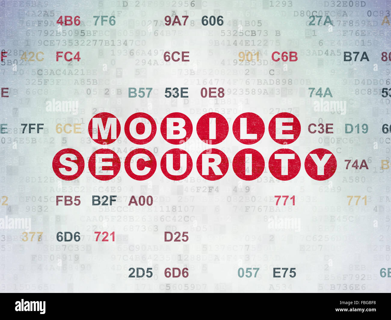 Safety concept: Mobile Security on Digital Paper background Stock Photo ...